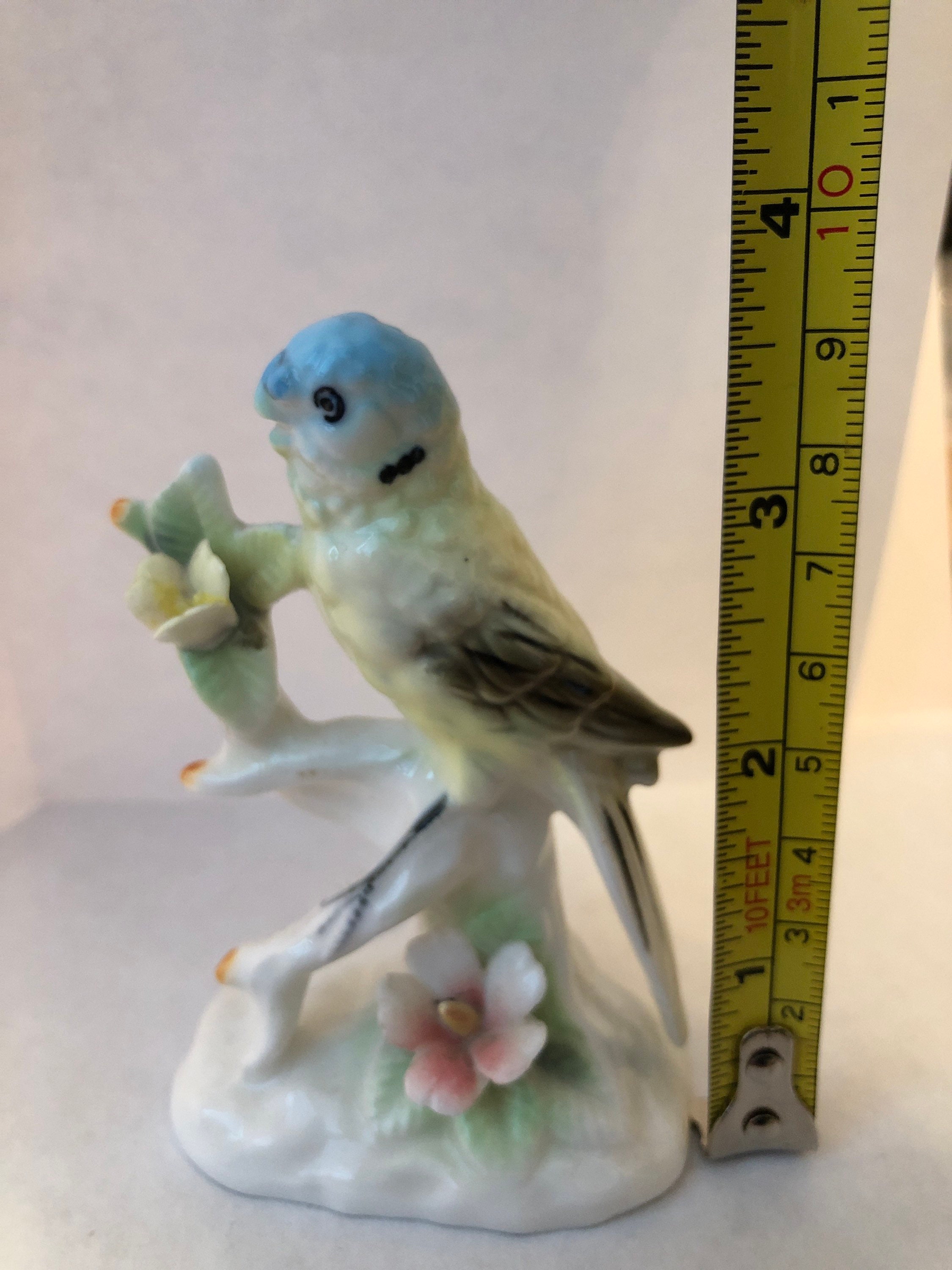 Vintage Parakeet on Branch Figurine Cabinet Decor Porcelain - Etsy