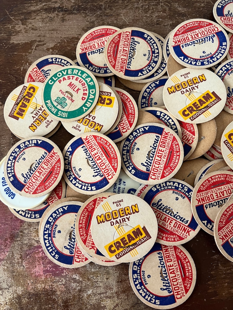 Milk Caps Authentic Vintage Milk Bottle Tops Genuine Milk Caps - Etsy