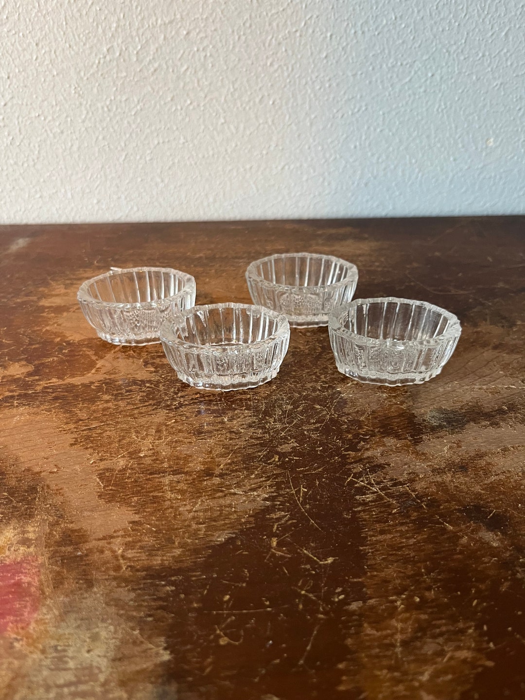 Set of 4 Vintage Individual Salt Dips Open Salts Oval Table Accents - Etsy