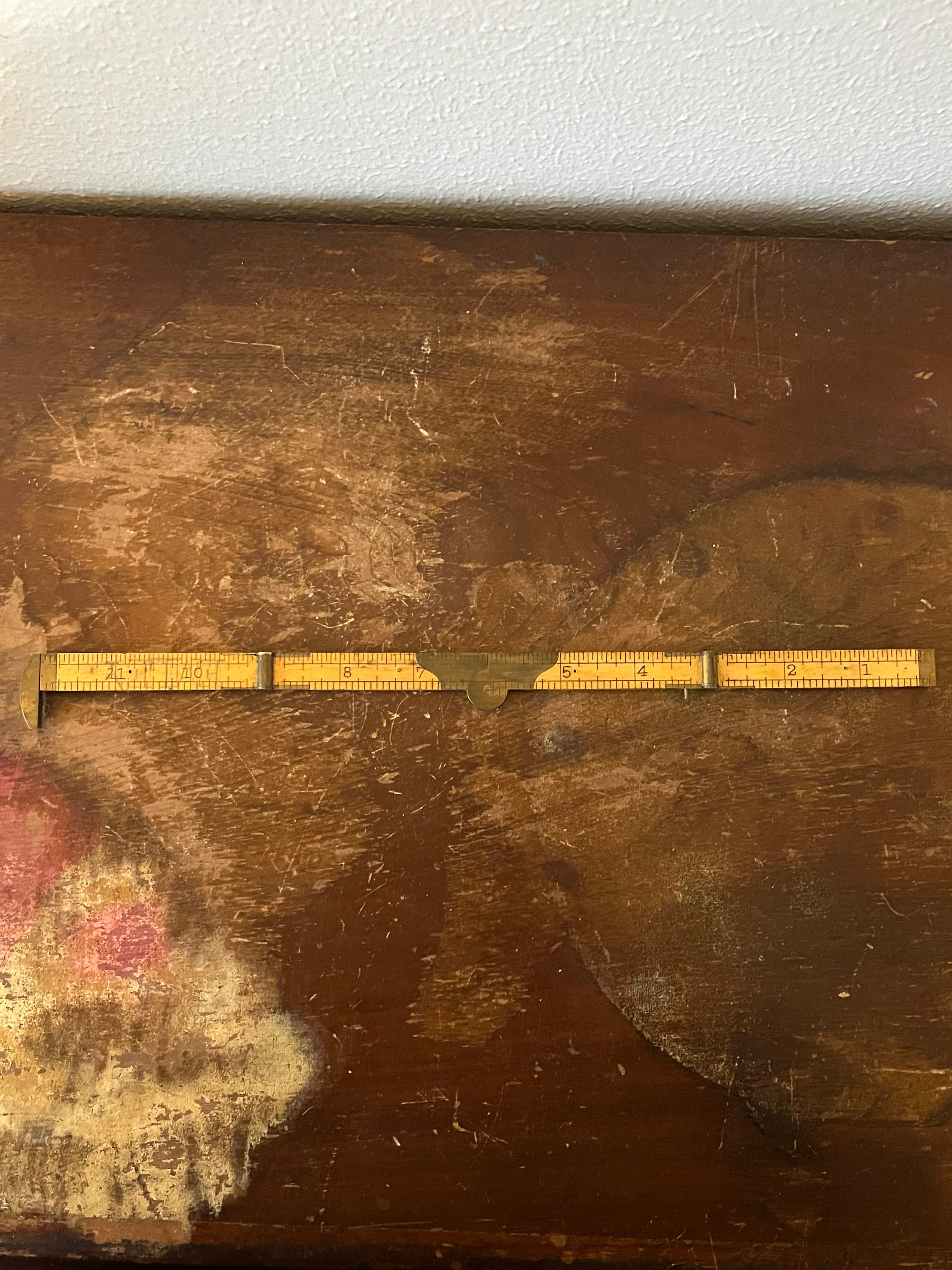 Antique No. 32 Boxwood and Brass Folding Ruler With Slide - Etsy