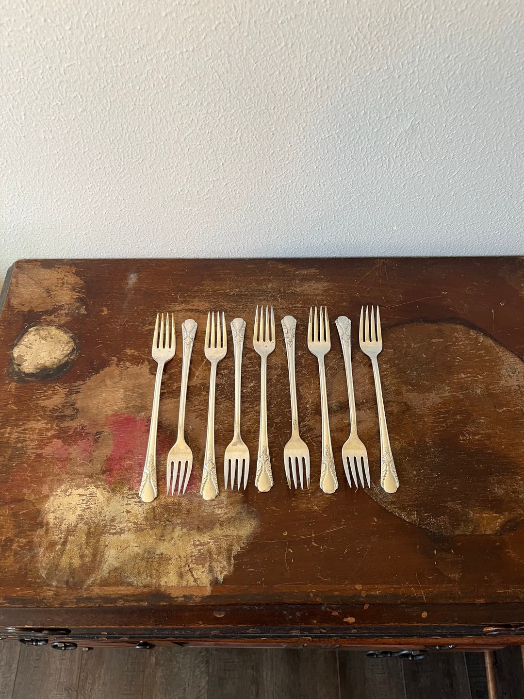 Set of 8 Wm. Rogers Mfg Co. “avalon” 7.5” Long Forks Floral Swag ...