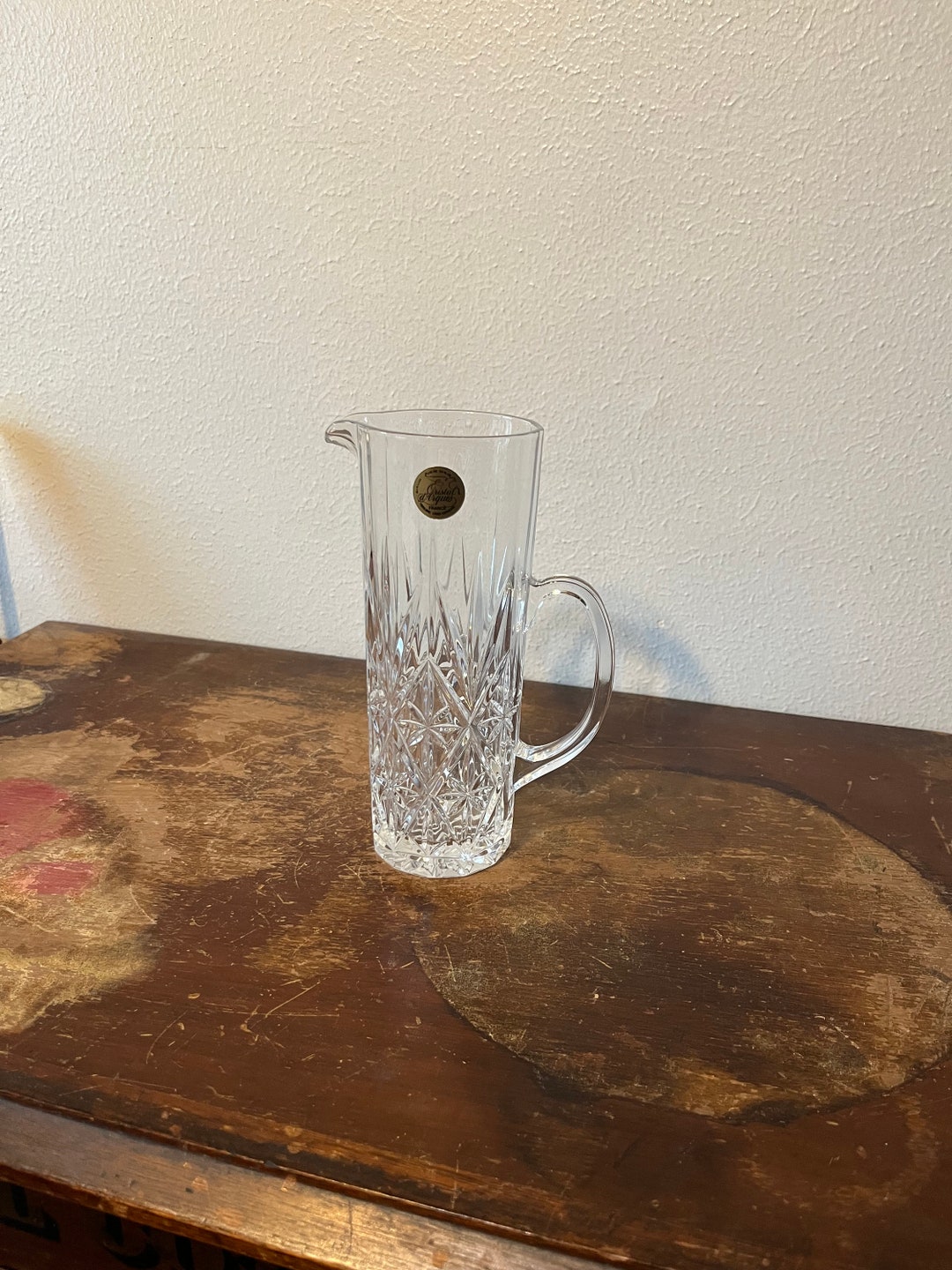 Vintage Bedside Small Water Pitcher Hotel Service Vintage Crystal Retro ...