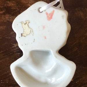 Vintage Ceramic Female Bust Wall Pocket White Glaze Figural Wall Decor ...