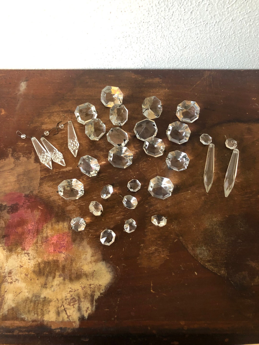 Assorted Vintage Chandelier Prisms Various Sizes 26 Pieces Different ...