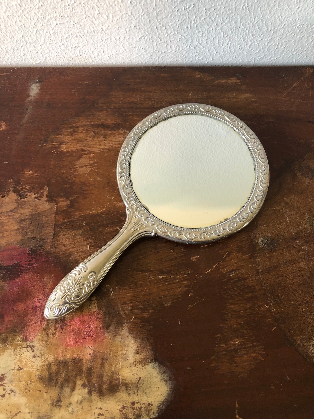 Vintage Silverplate Hand Mirror Vanity Accessory - Etsy