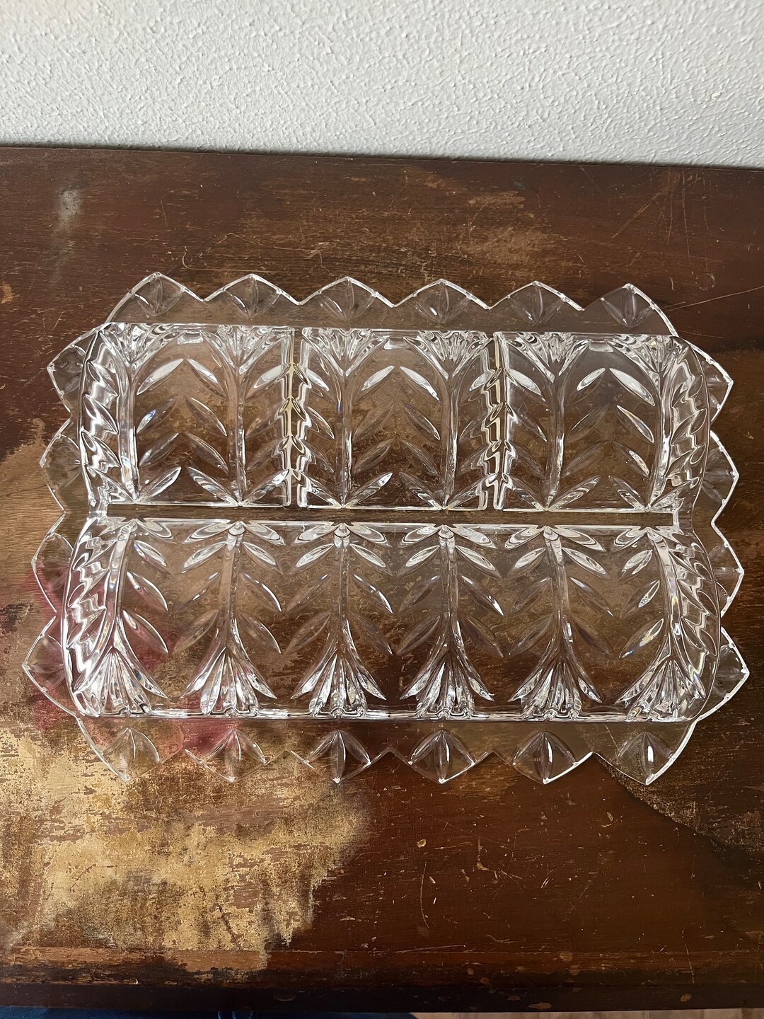 Vintage Glass Divided Relish Dish Four Sections Dresser Decor - Etsy