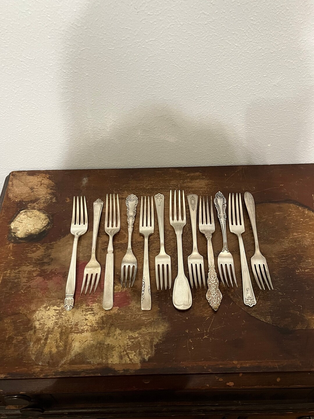 Set of 12 Vintage Silverplate Dinner Forks Hotel Service Various ...
