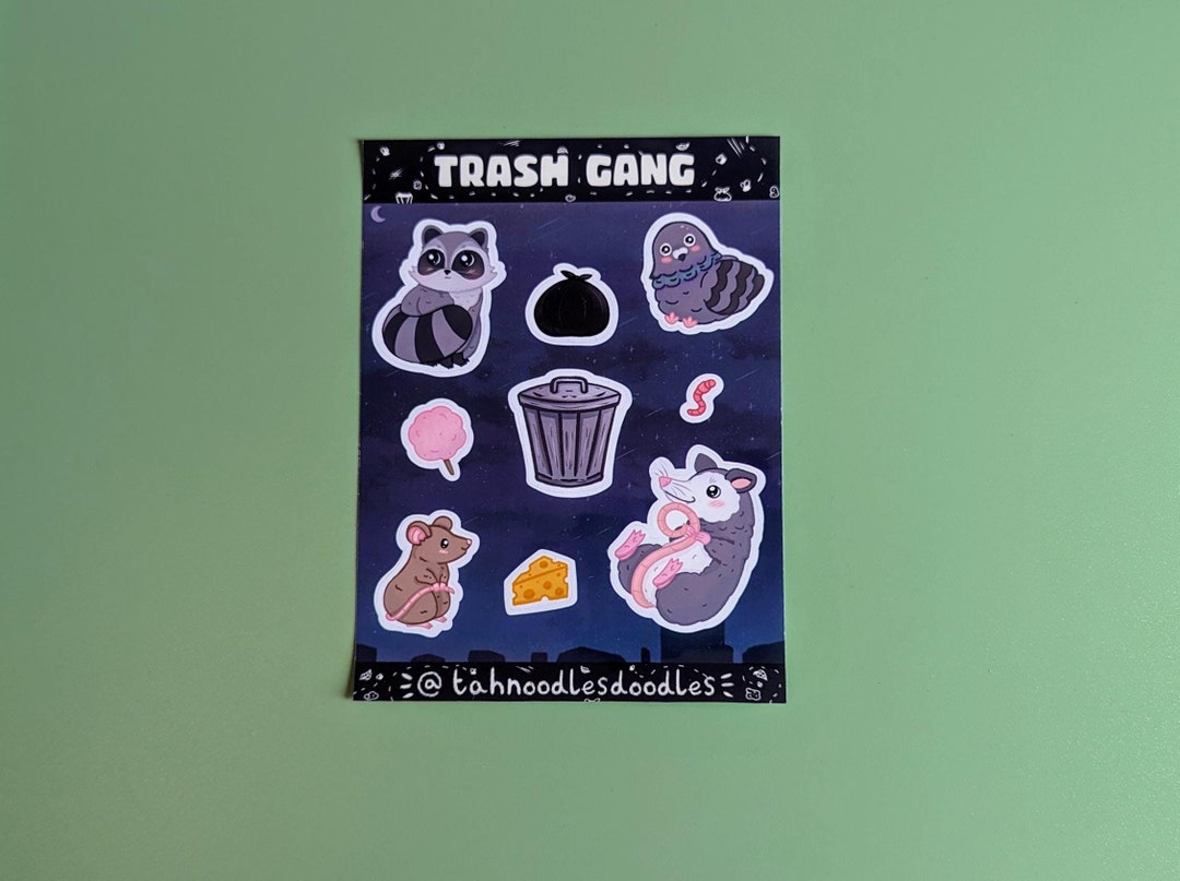 Trash Gang Sticker Sheet| Stickers | Raccoon, Possum Stickers - Etsy
