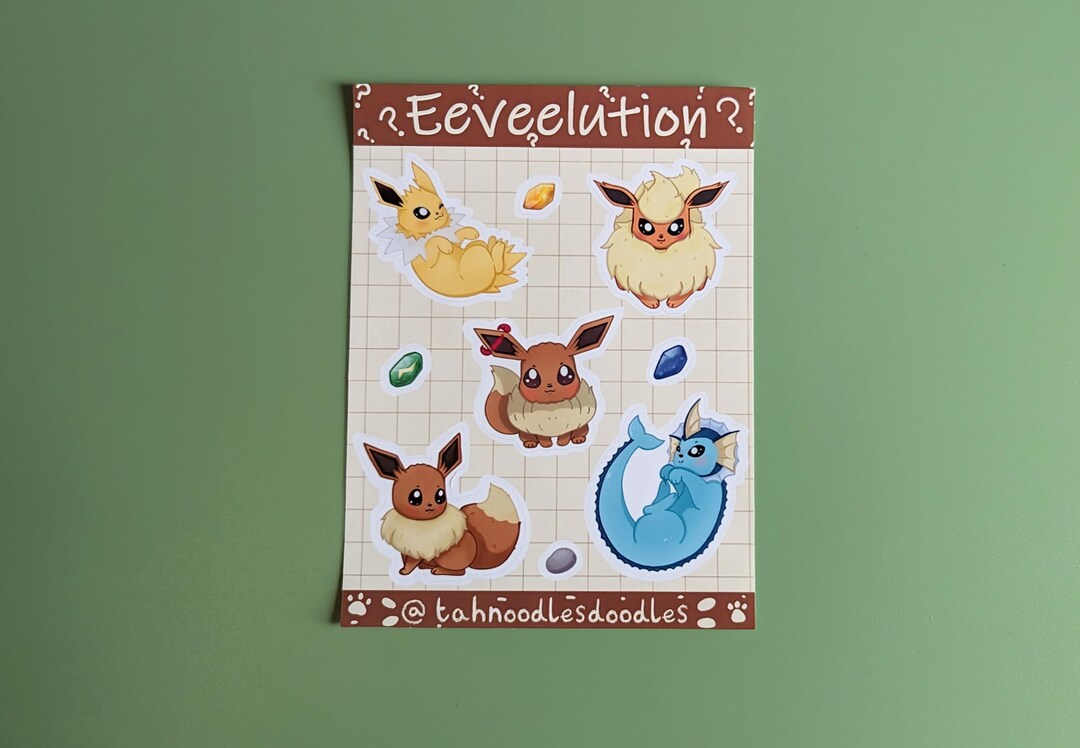 Eeveelution Pokémon Sticker Sheet Stickers Video Game Stickers - Etsy