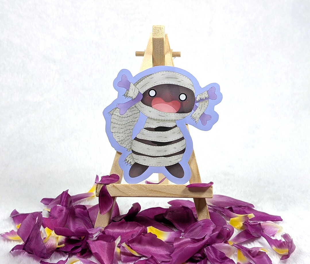 Mummy Halloween Mud Axolotl Whopper Vinyl Sticker Die Cut Kawaii ...