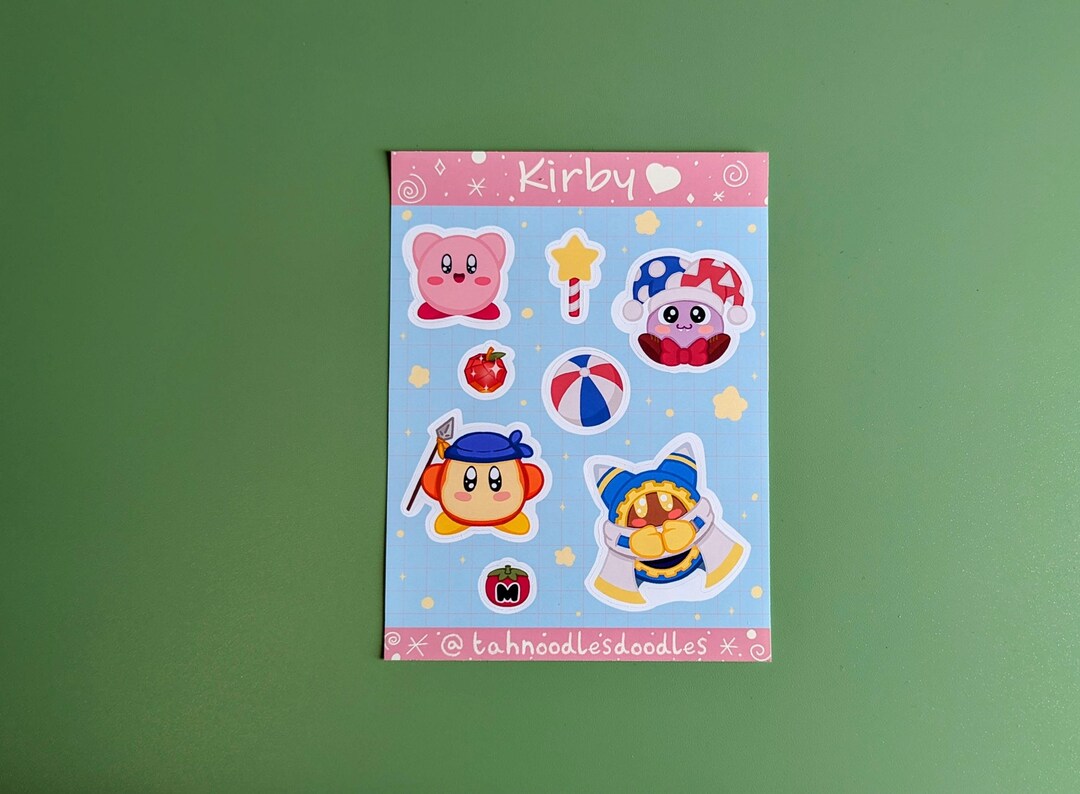 Kirby Sticker Sheet | Stickers | Video Game Stickers - Etsy