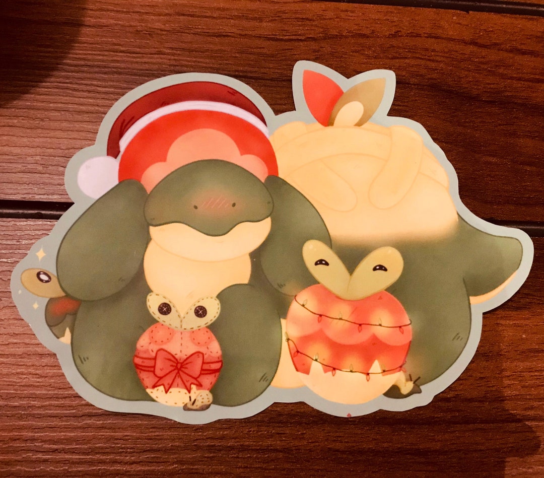 Christmas Appletun and Applin Pokémon Waterproof Sticker - Etsy