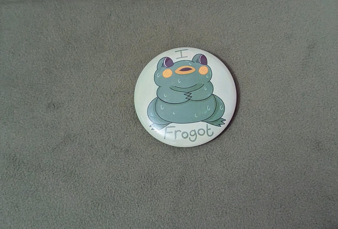 I Frogot Frog Button Badge - Etsy