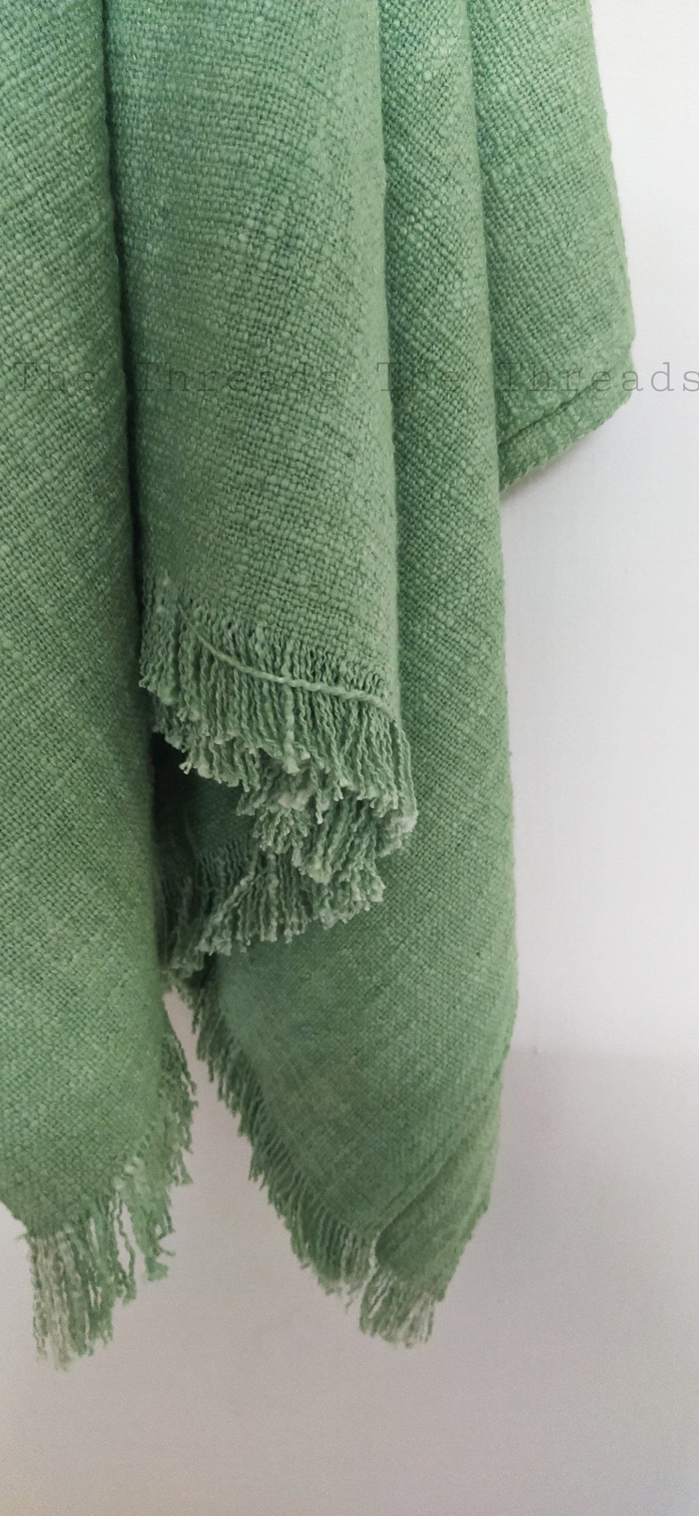 Solid Color Textured Weave Cozy Green Woven Throw Blanket,soft Modern ...