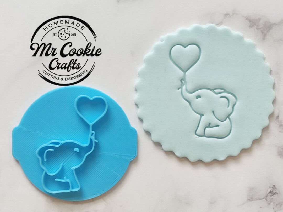 Elephants Balloon Baby Shower Embosser Fondant Stamp - Etsy UK
