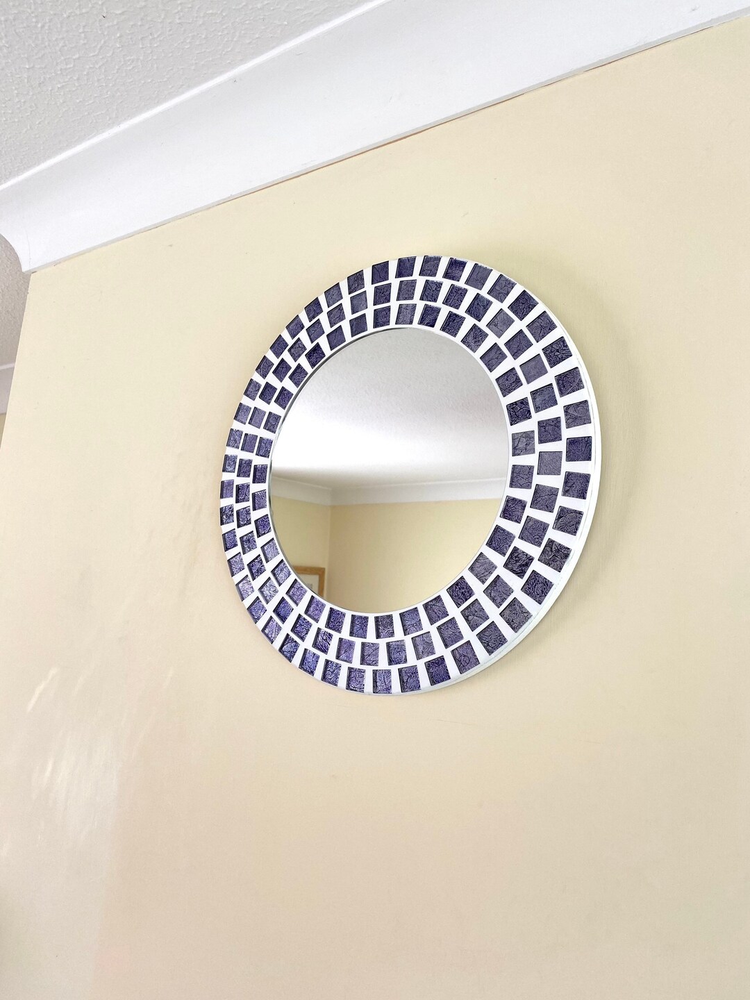 Neptune Blue Round Mosaic Mirror - Etsy UK