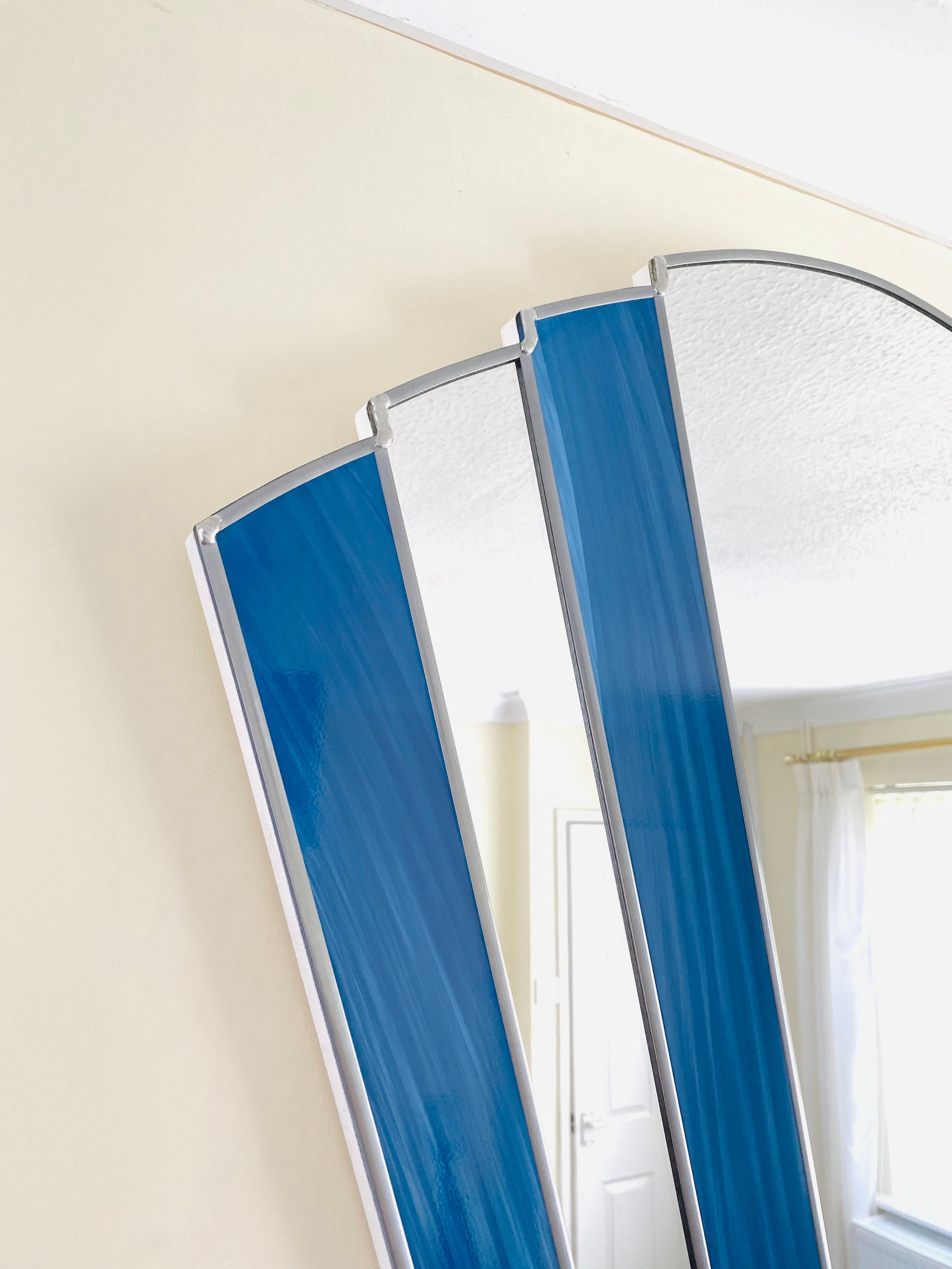 Art Deco Fan Mirror Ocean Blue - Etsy UK