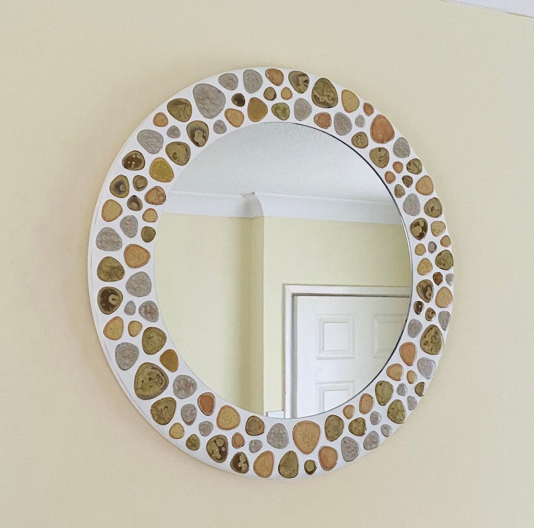 Sand Dunes Pebble Mosaic Round Mirror - Etsy