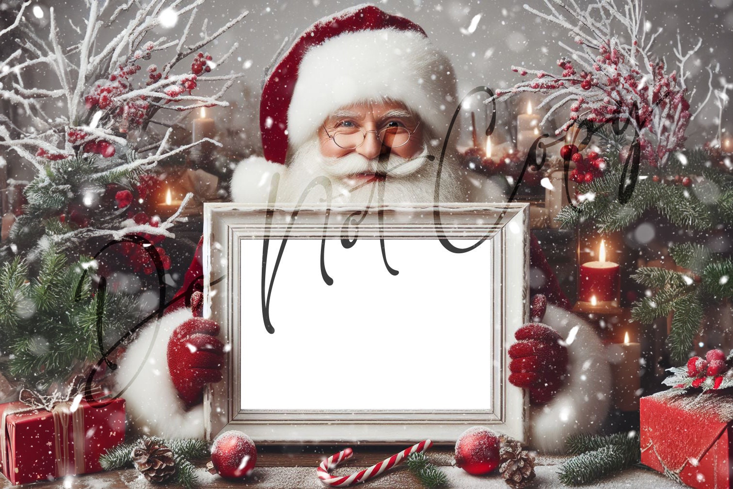 Santa Photo Frame Digital Composite File PSD and JPEG - Etsy