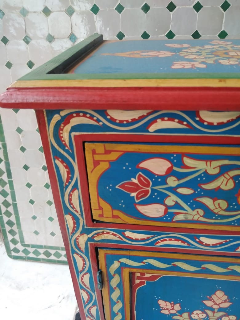 Moroccan Chest of Drawers in Painted Solid Wood / Entic Oriental ...