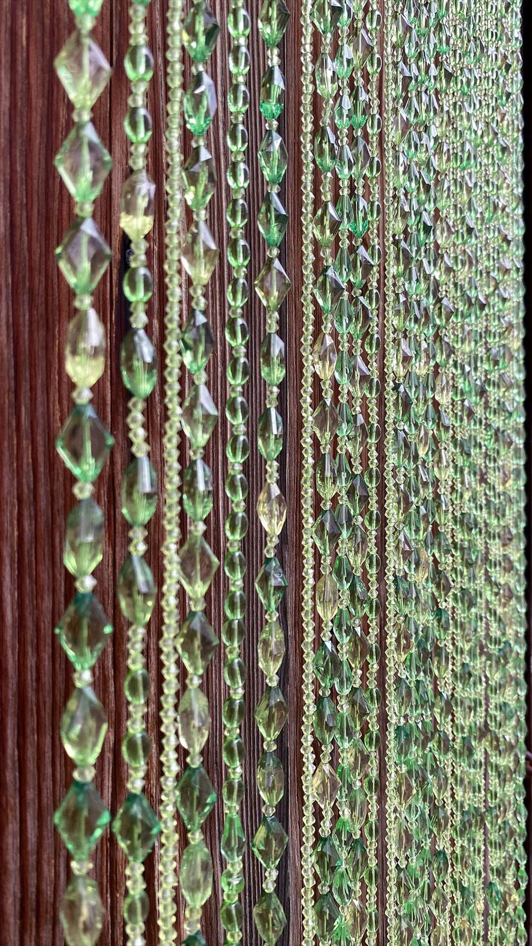 Beaded Door Curtain, Green Bead Curtain, Door Beads, Green Door Curtain ...