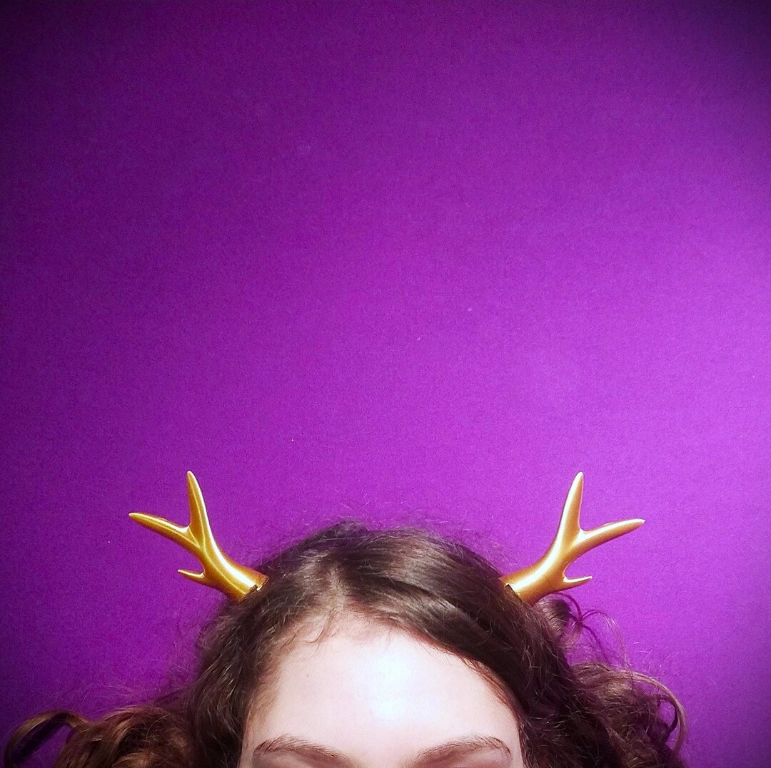 Mini Gold Deer Antlers Cosplay for Headset ~ Yule ~ Reindeer Headband ...