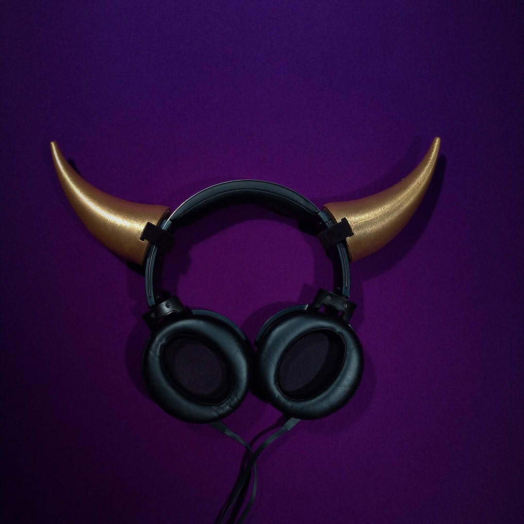 Bull Cow Devil Horns for Headsets ~ Xmas Pagan Gift ~ Demon Headset ...
