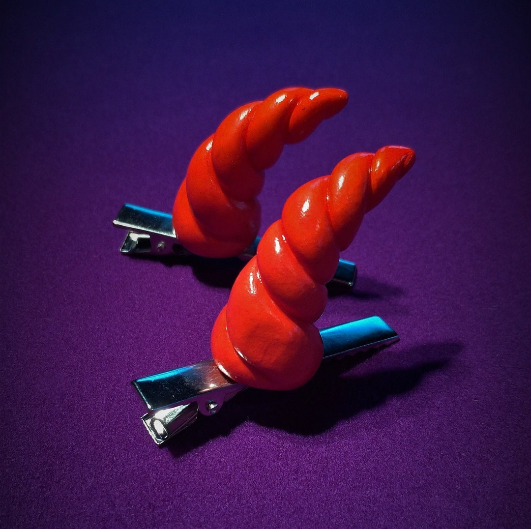 Devil Horn Hair Clips ~ Festival ~ Cosplay ~ Halloween Accessory ~ Goth ...