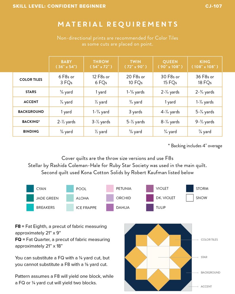 Stellar Mosaic Quilt Pattern [PDF] - Etsy
