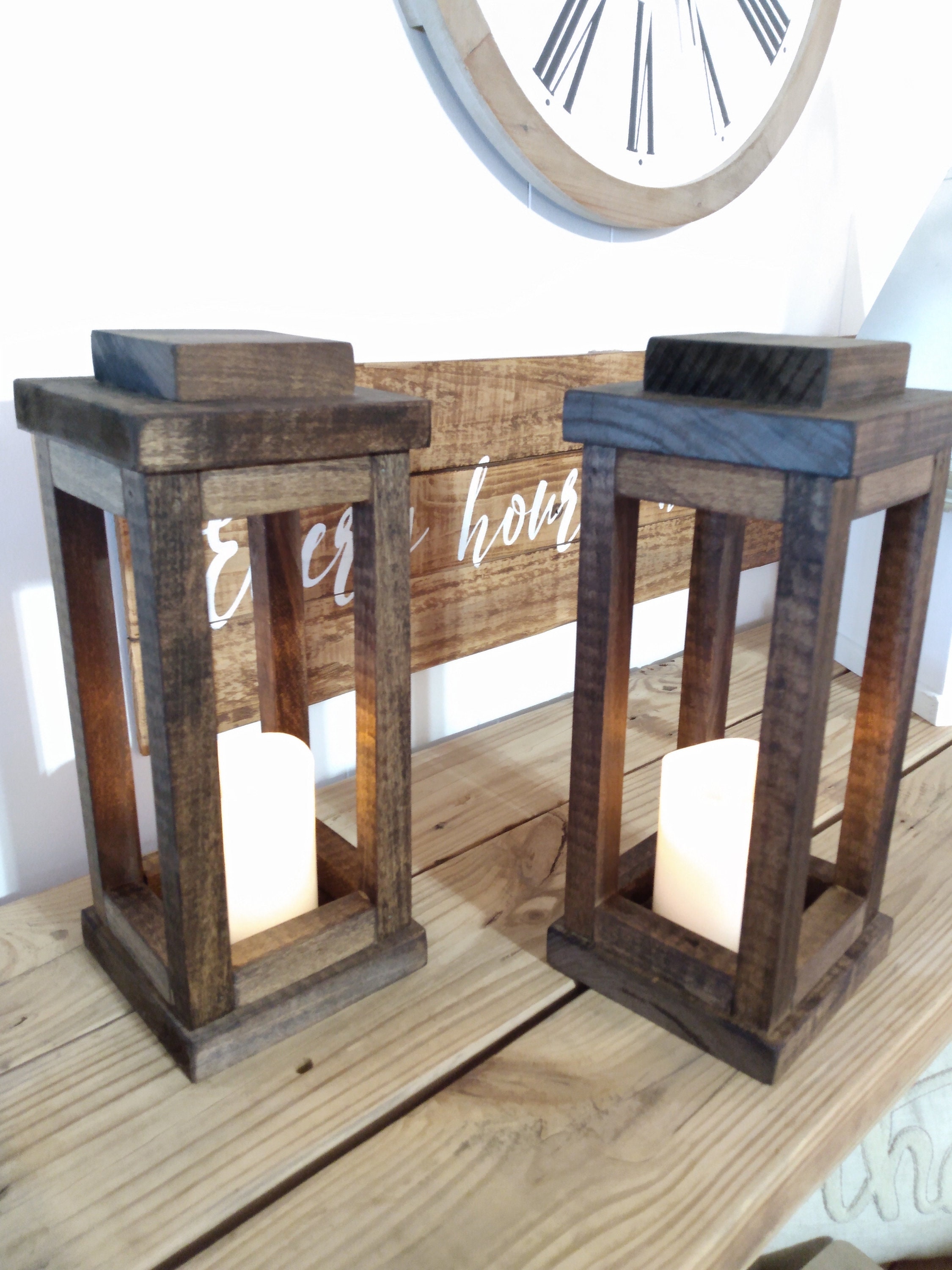 10 Bulk Wooden Lanterns, Wedding Centerpiece, 8 - 13 Inch Tall, Barn ...