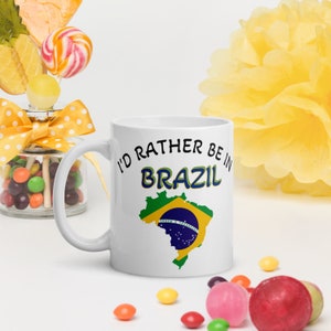 Brazil Mug: Brazilian Flag Map, Funny Travel Gift - Etsy