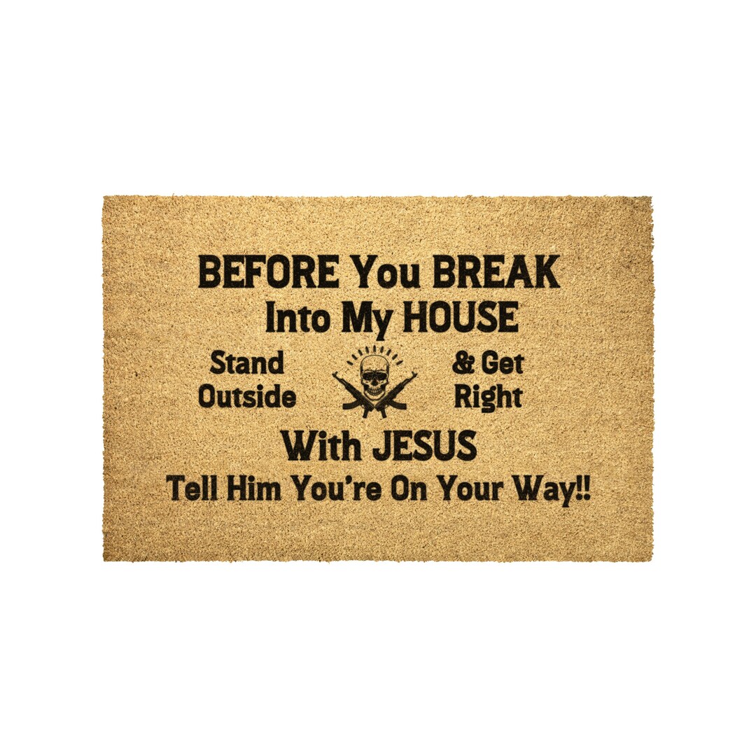 Get Right With Jesus Coir Doormat, Housewarming Gift - Etsy