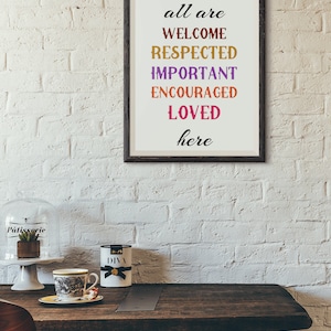 Equality Poster Kindness Matters All Are Welcome Here, Diversity Poster ...