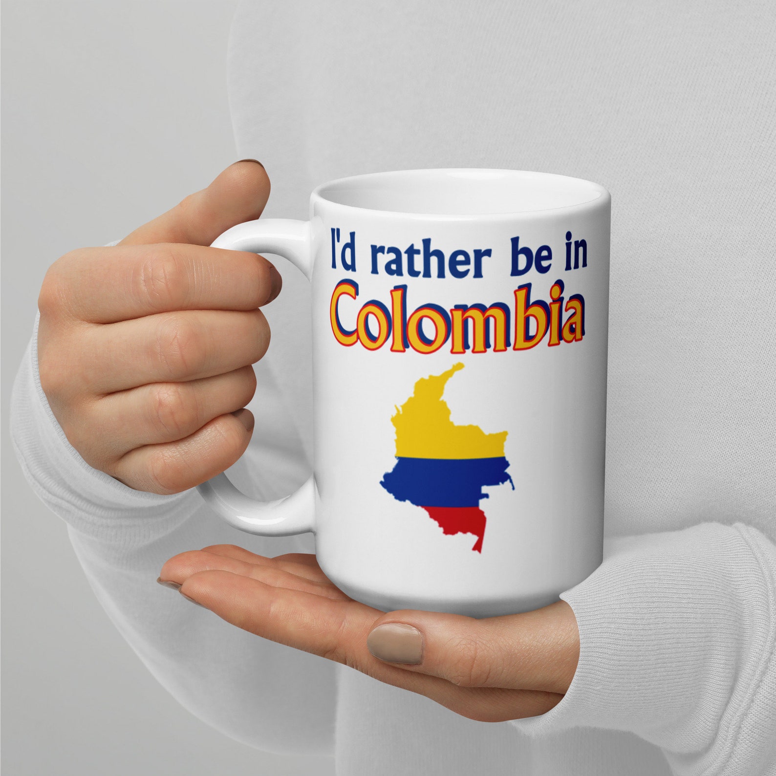 Colombian Pride Mug: Colombia Flag Map Art - Etsy