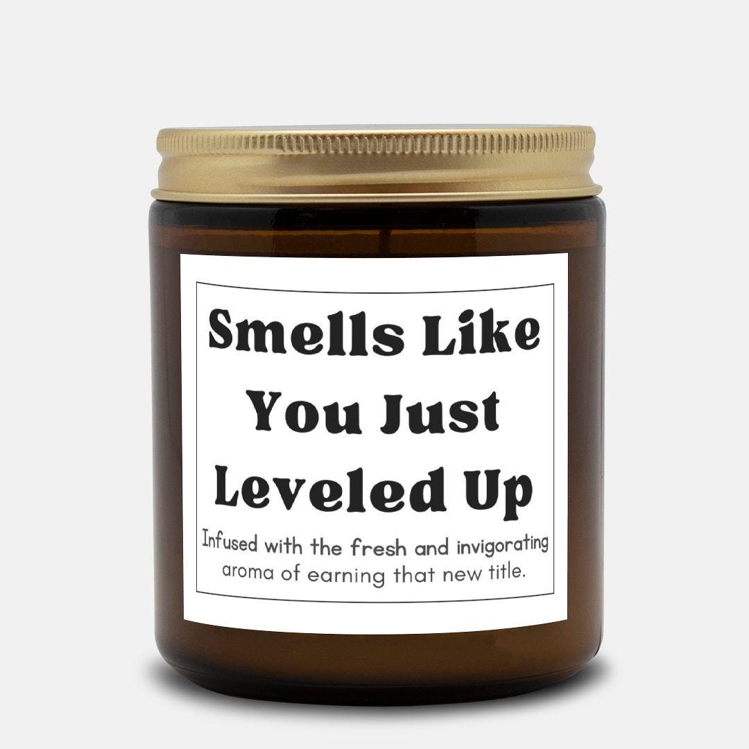 Smells Like You Leveled up Promotion Candle, Funny Coworker Promotion ...