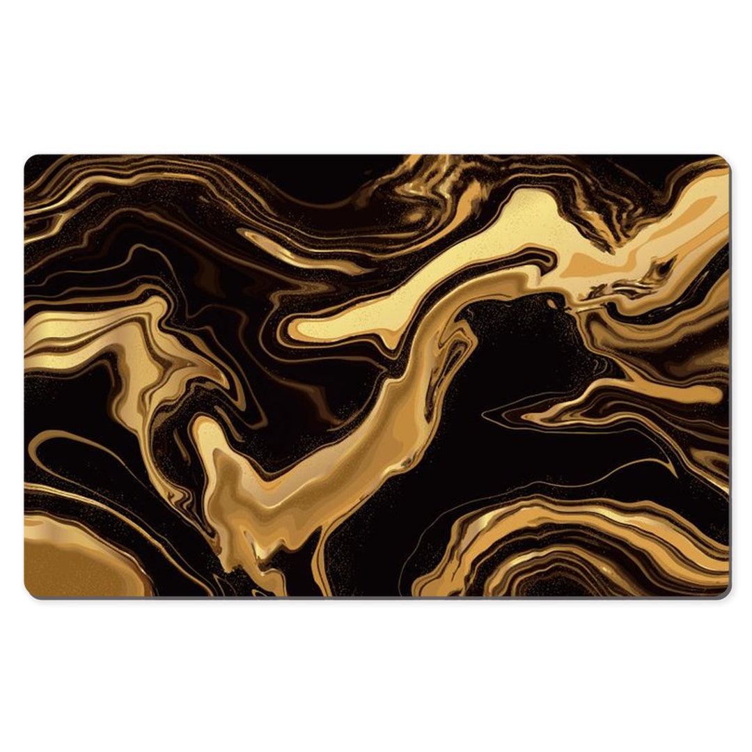 Different Sizes Extra Large Black Gold Marble Desk Mat, 10x16 12x18 ...