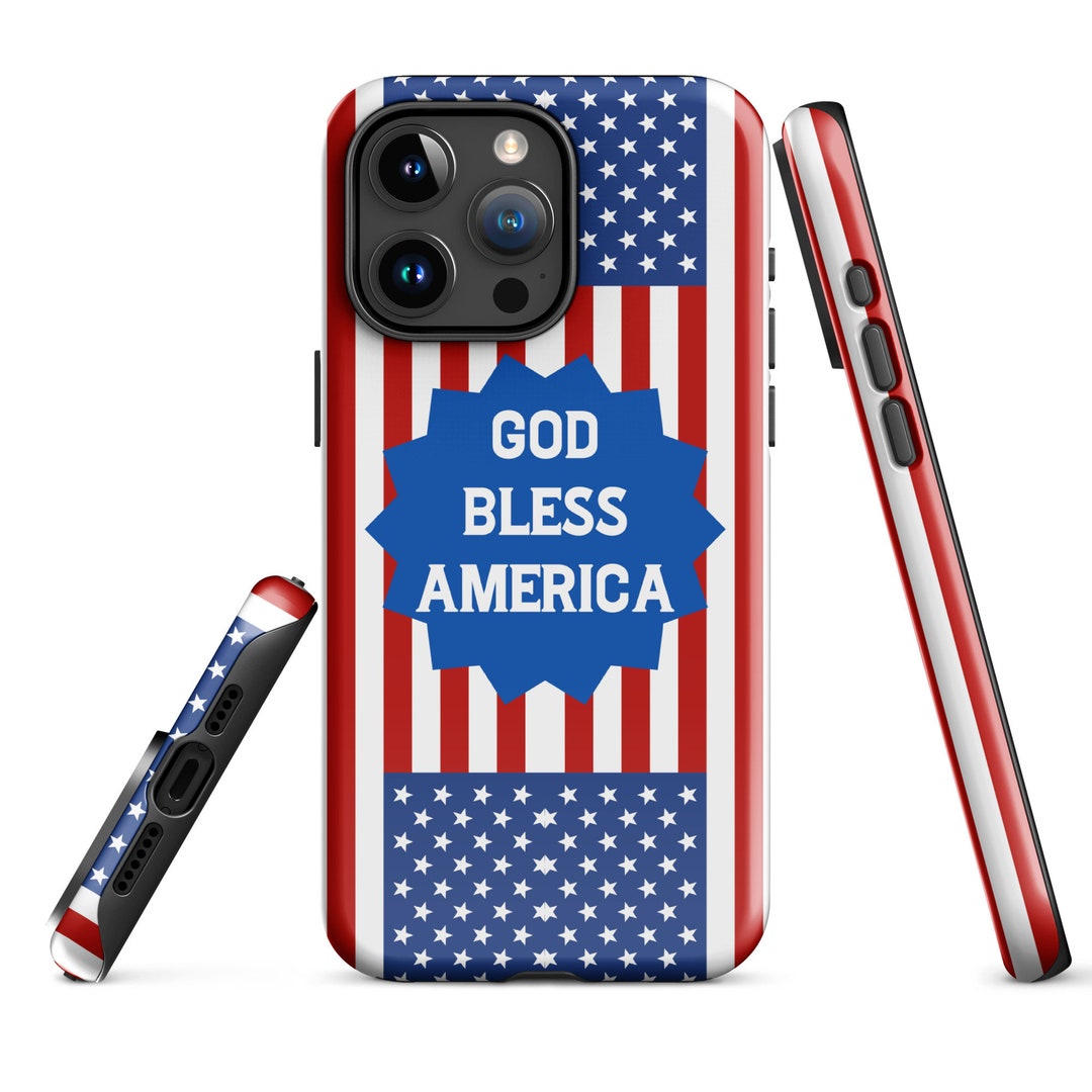 God Bless America Christian iPhone Tough Case, American Flag Patriotic ...