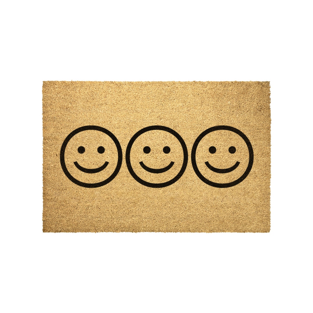 Happy Face Doormat, Funny Smiling Faces Entrance Doormat - Etsy