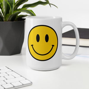 Yellow Smiley Face Gift, Happy Face Coffee Mug - Etsy