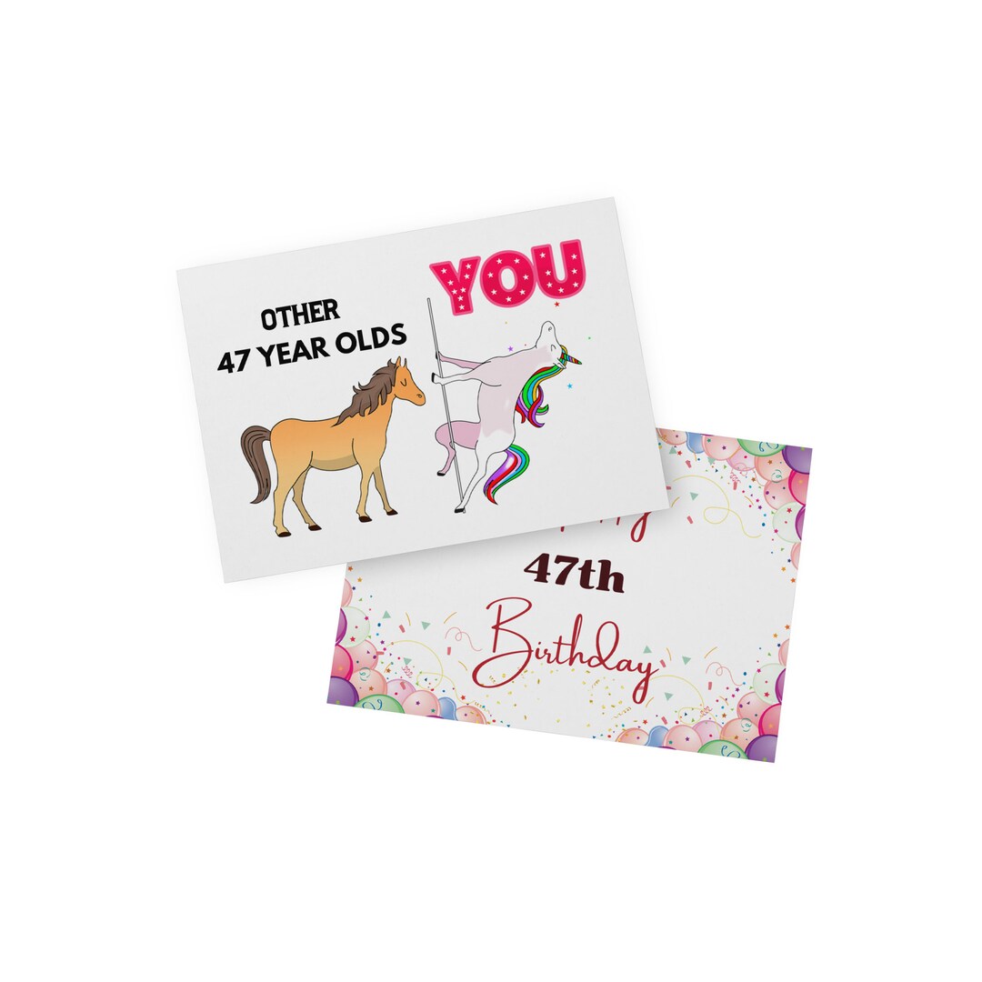 47th Birthday Greeting Card Present, Happy Bday Card for Forty Seven ...