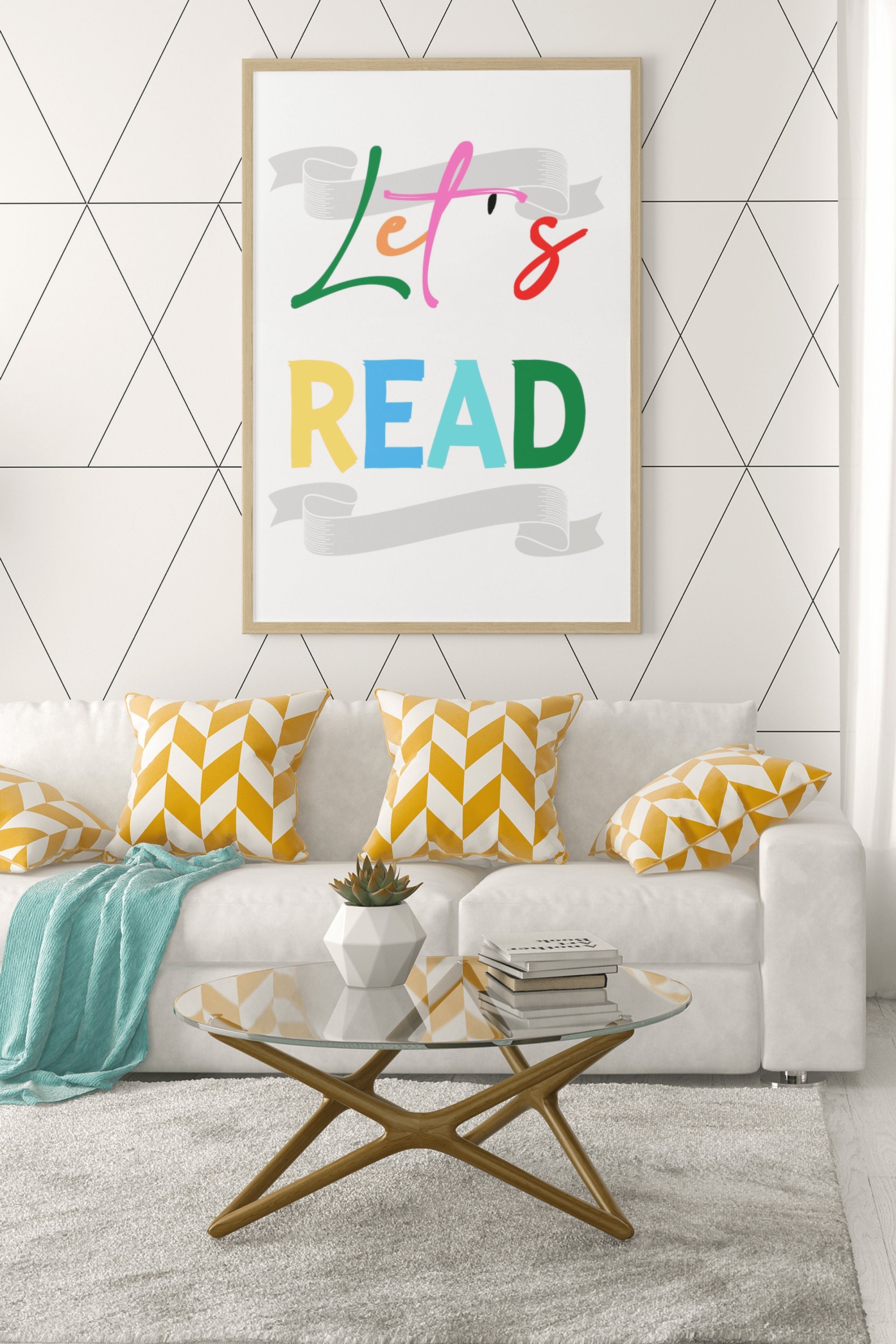Let's Read Printable Reading Nook Decor Classroom - Etsy