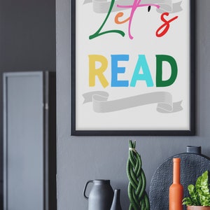 Let's Read Printable, Reading Nook Decor, Classroom Printable ...