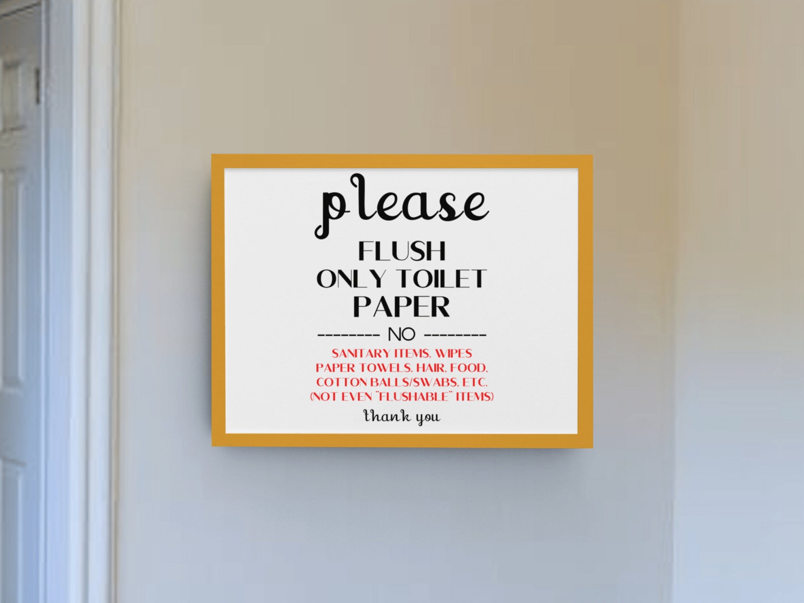 Cute Flush Only Toilet Paper Printable Bathroom Sign Many Sizes for ...