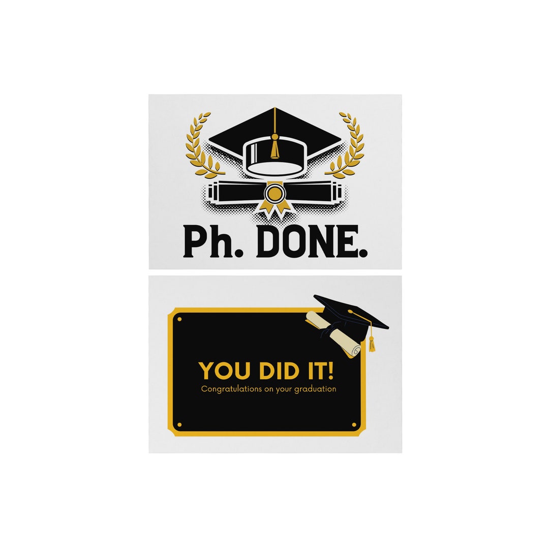 Phd Done Graduation Card, Funny Doctorate Graduation Card - Etsy
