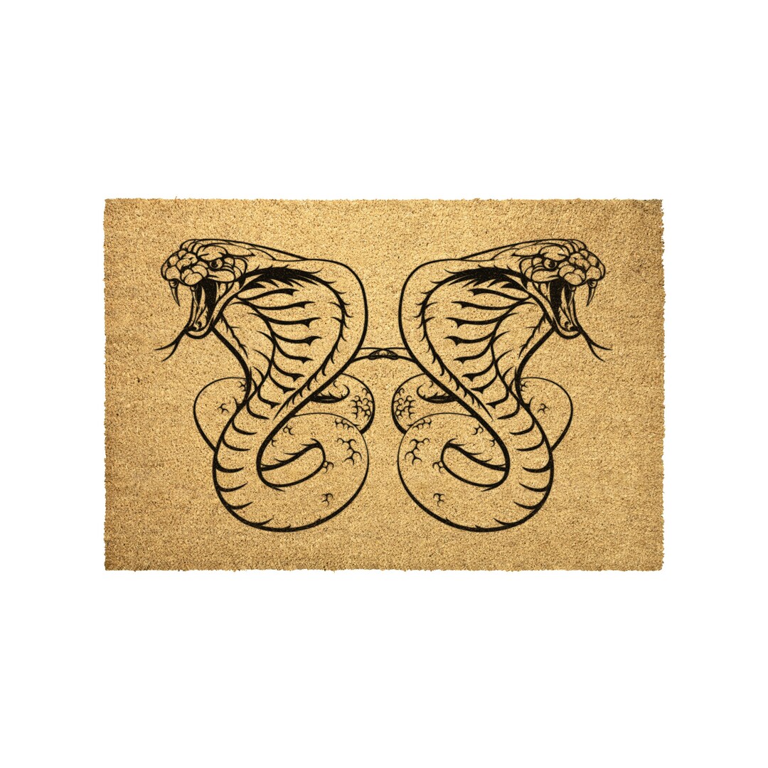 Double Snake Print Coir Front Entrance Doormat - Etsy