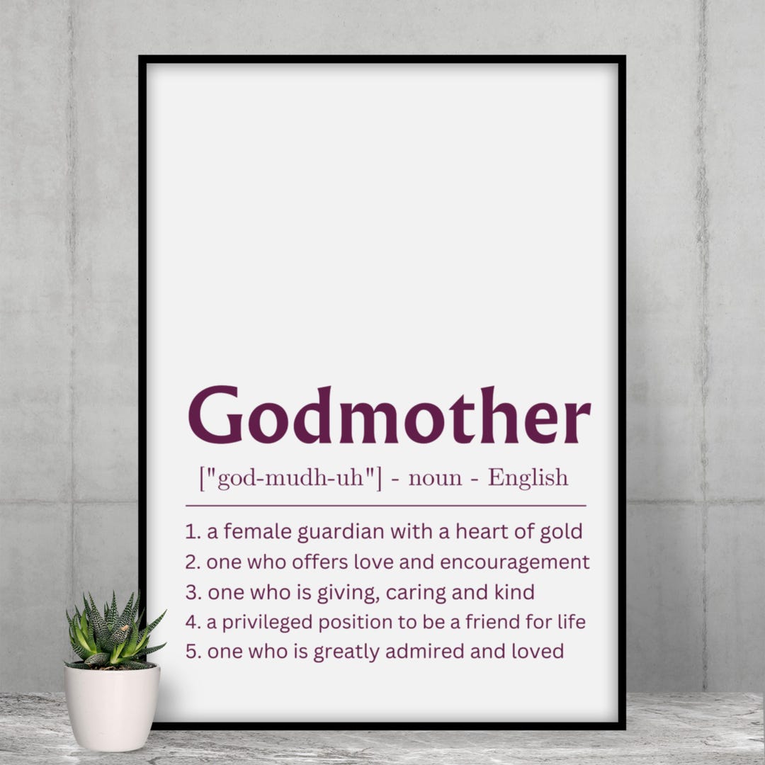 Godmother Definition Art Print: Baptism Gift Decor (digital Download ...
