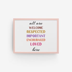 Equality Poster Kindness Matters All Are Welcome Here, Diversity Poster ...