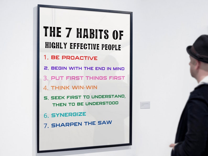 7 Habits of Highly Effective People Poster - Inspirational Wall Art ...