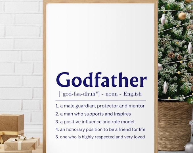 Godfather Definition Print Printable DIGITAL ART Godfather Gift for ...