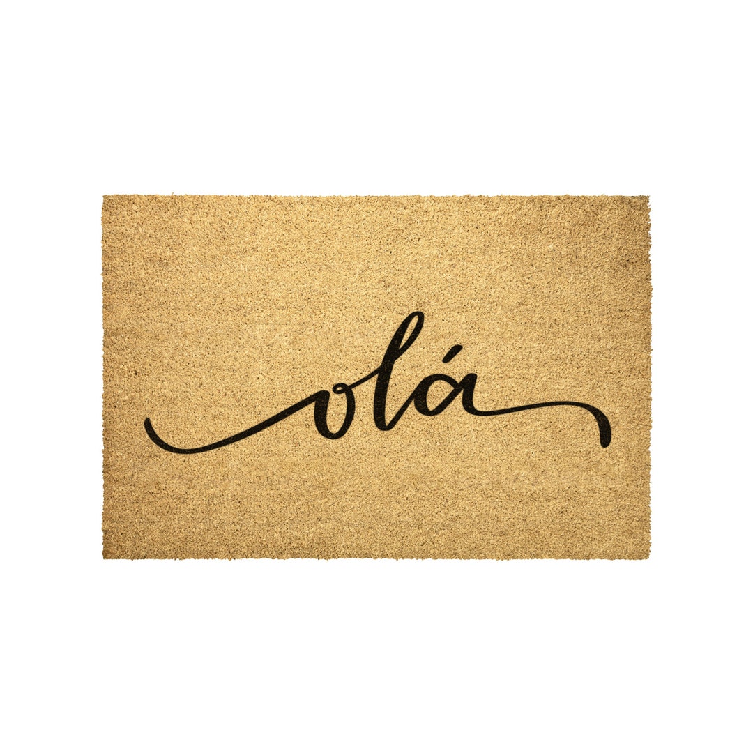 Ola (spanish) Hello Cursive Script Front Porch Coir Door Mat - Etsy